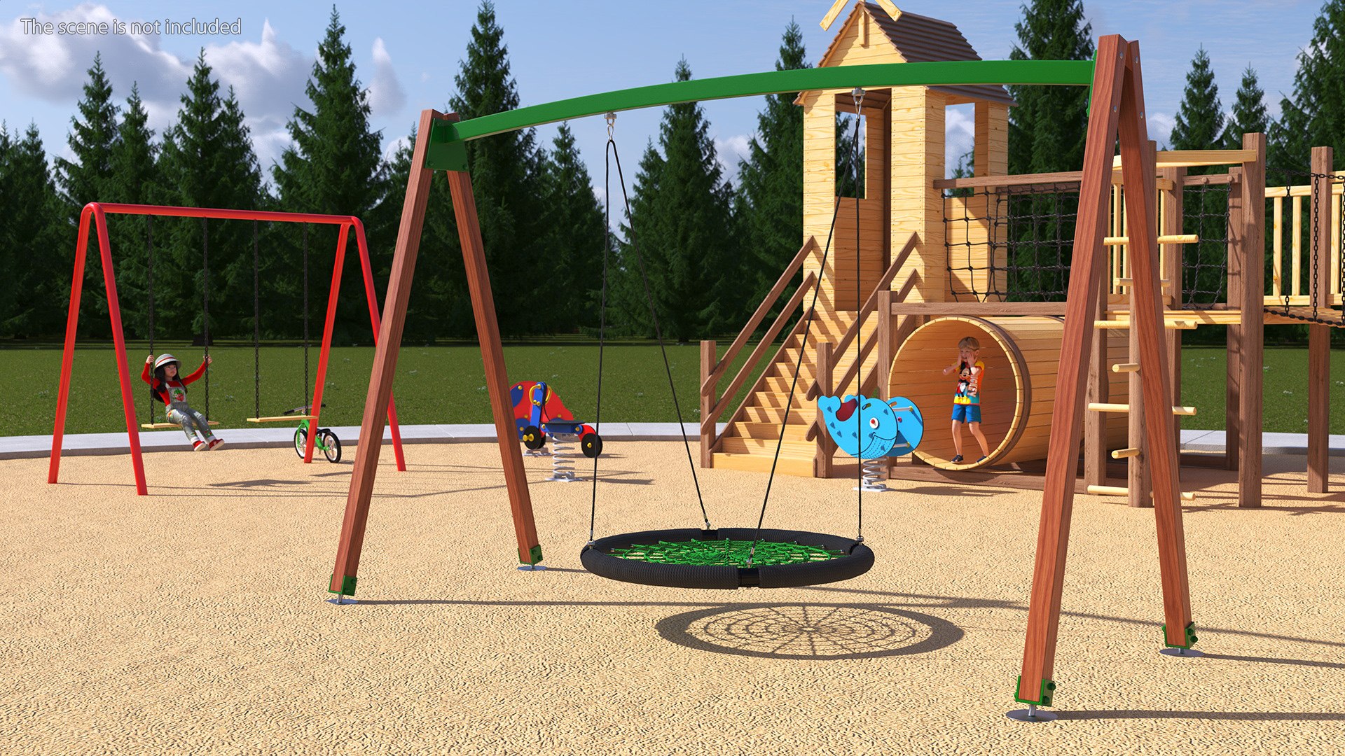 3D Nest Saucer Web Swing Green Model - TurboSquid 2157520