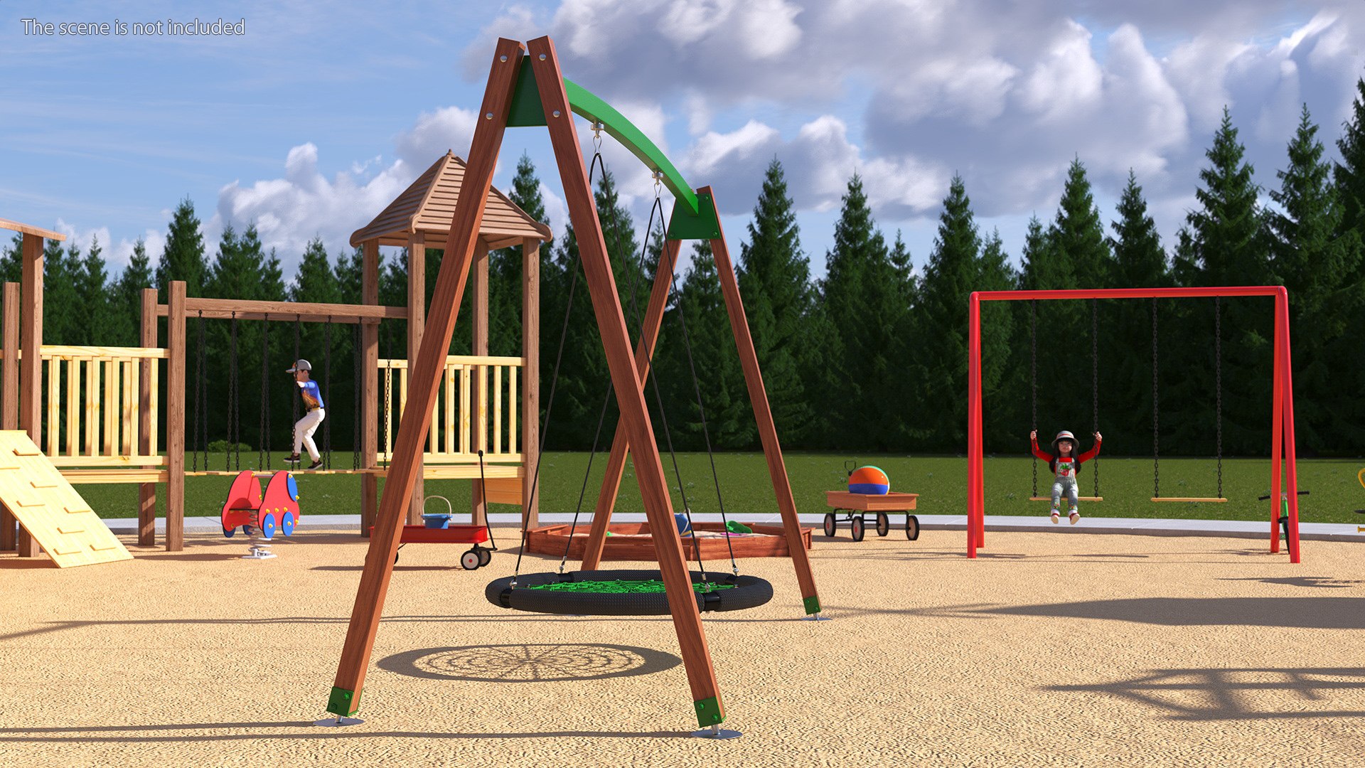 3D Nest Saucer Web Swing Green Model - TurboSquid 2157520