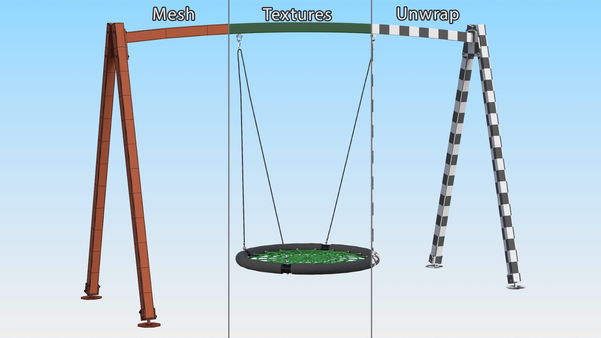 3D Nest Saucer Web Swing Green model - TurboSquid 2157520