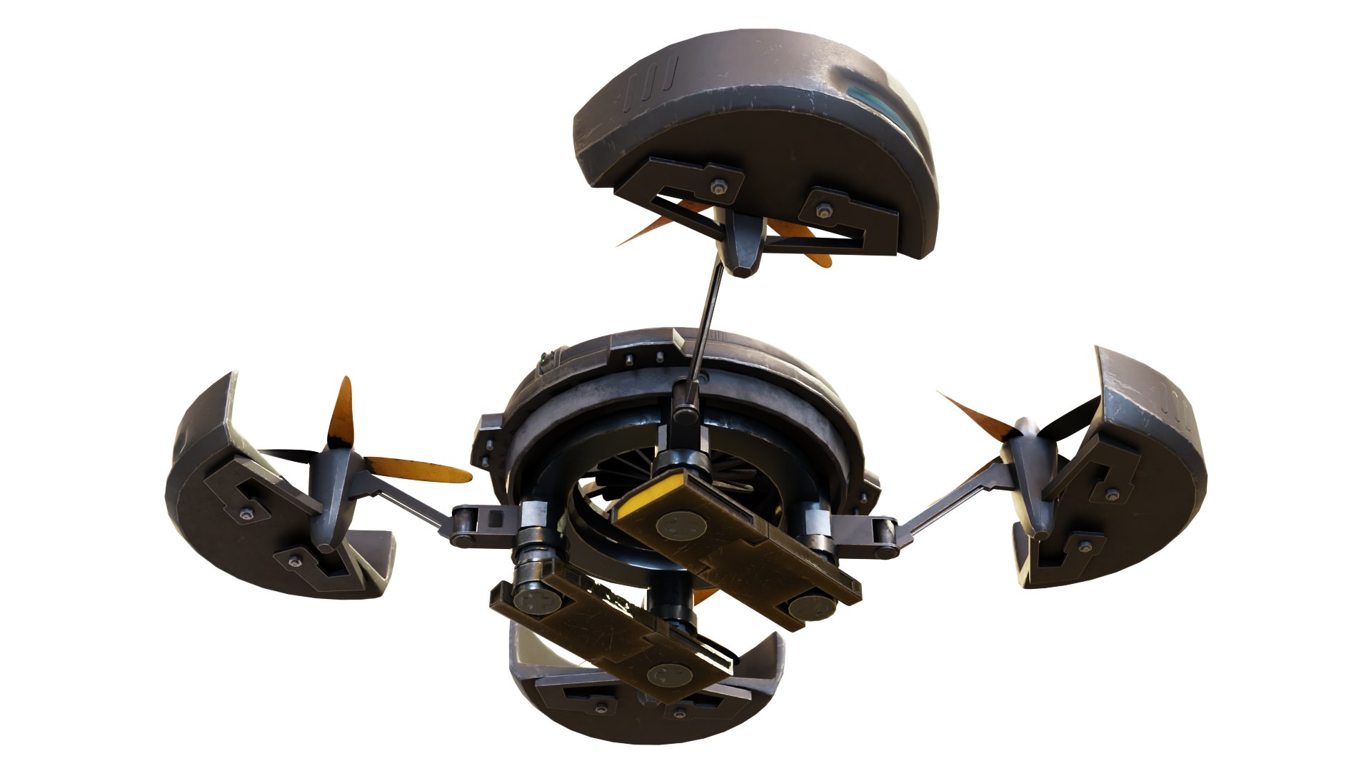3D Advanced 3D Secret Service Military Drone Model With 8K UDIM Low ...