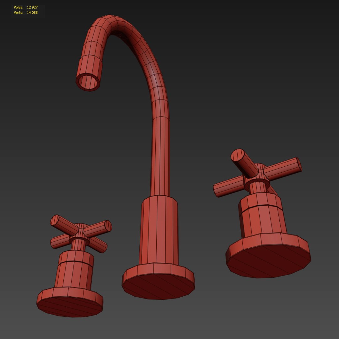 Sutton Cross-handle 8in Widespread Model - TurboSquid 1156637