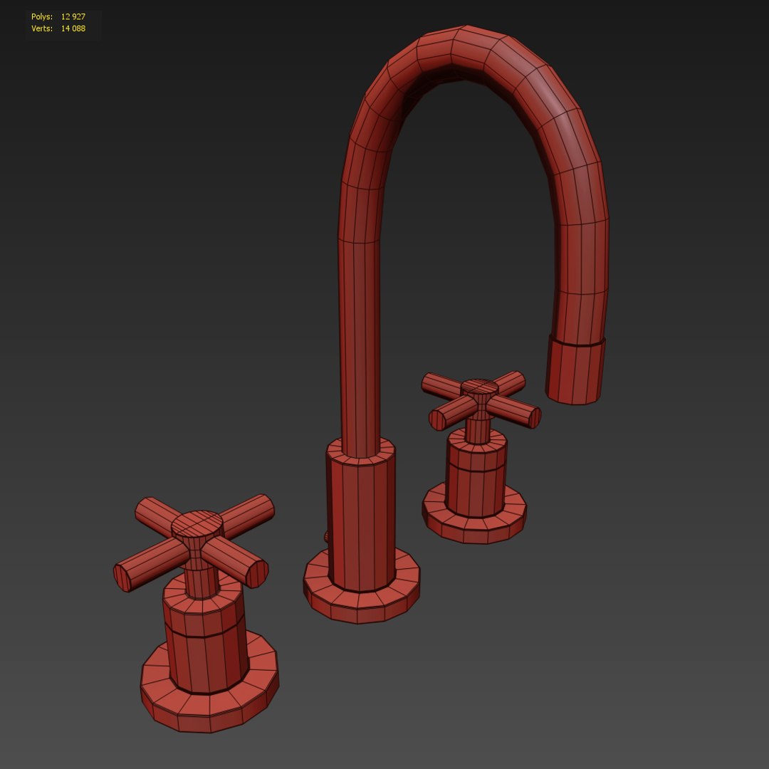 Sutton Cross-handle 8in Widespread Model - TurboSquid 1156637