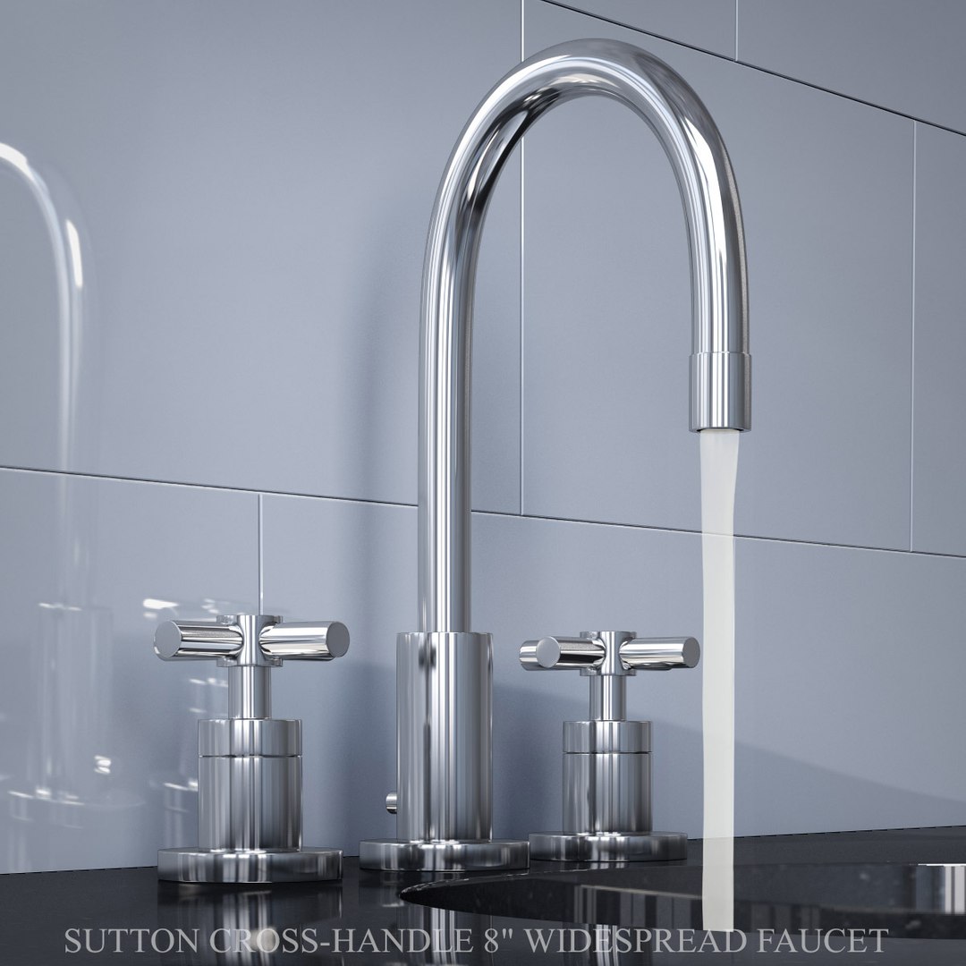 Sutton Cross-handle 8in Widespread Model - TurboSquid 1156637