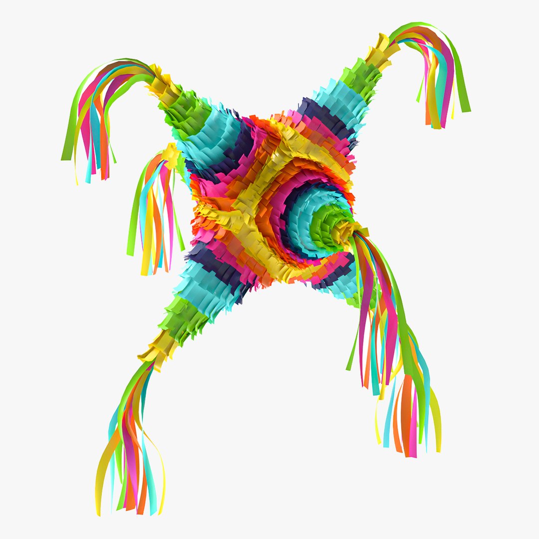 3D Traditional Multi Colored Mexican Party Pinata Star3 - TurboSquid ...