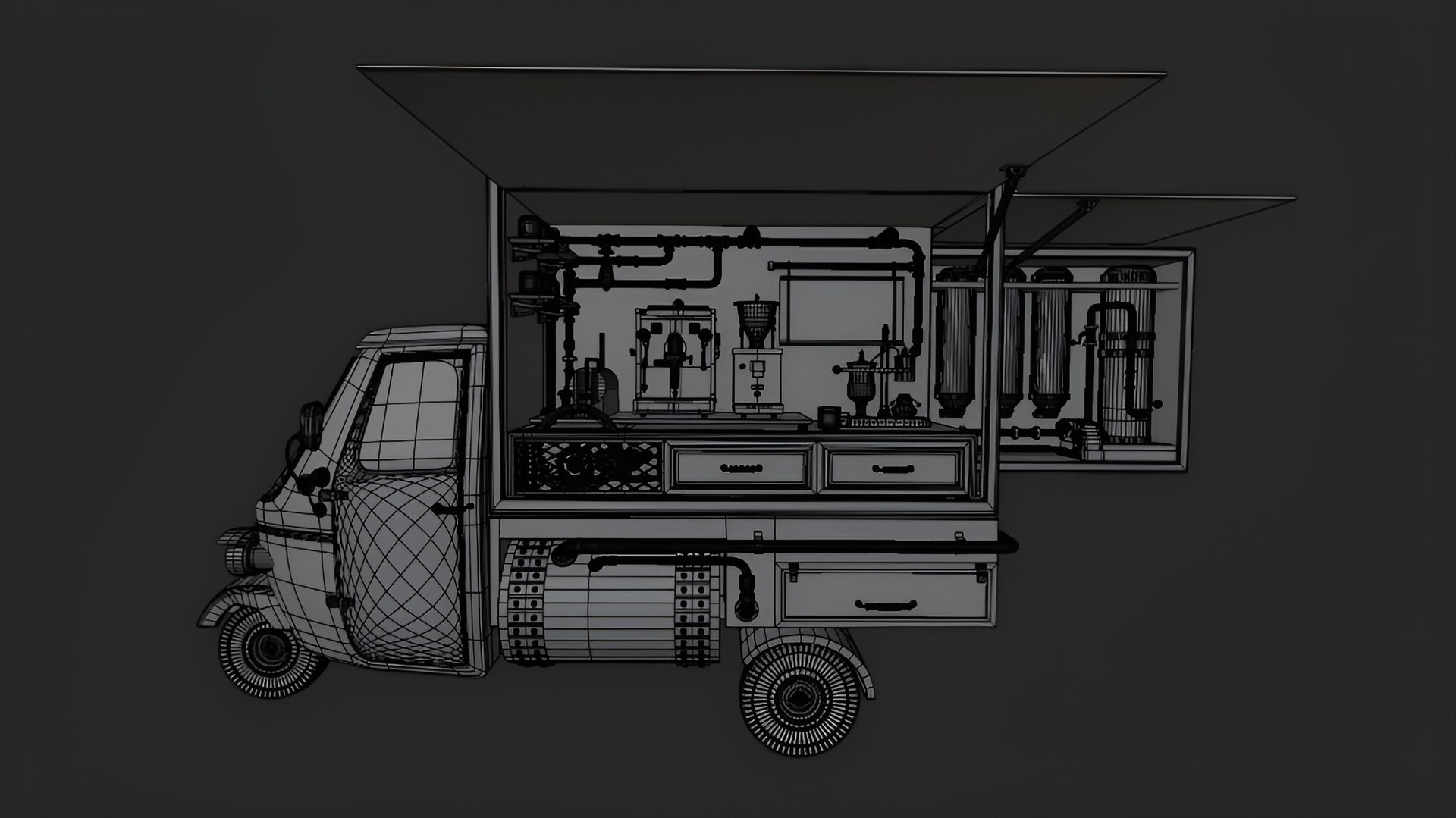 Steampunk Coffee Cart 3D - TurboSquid 2245772