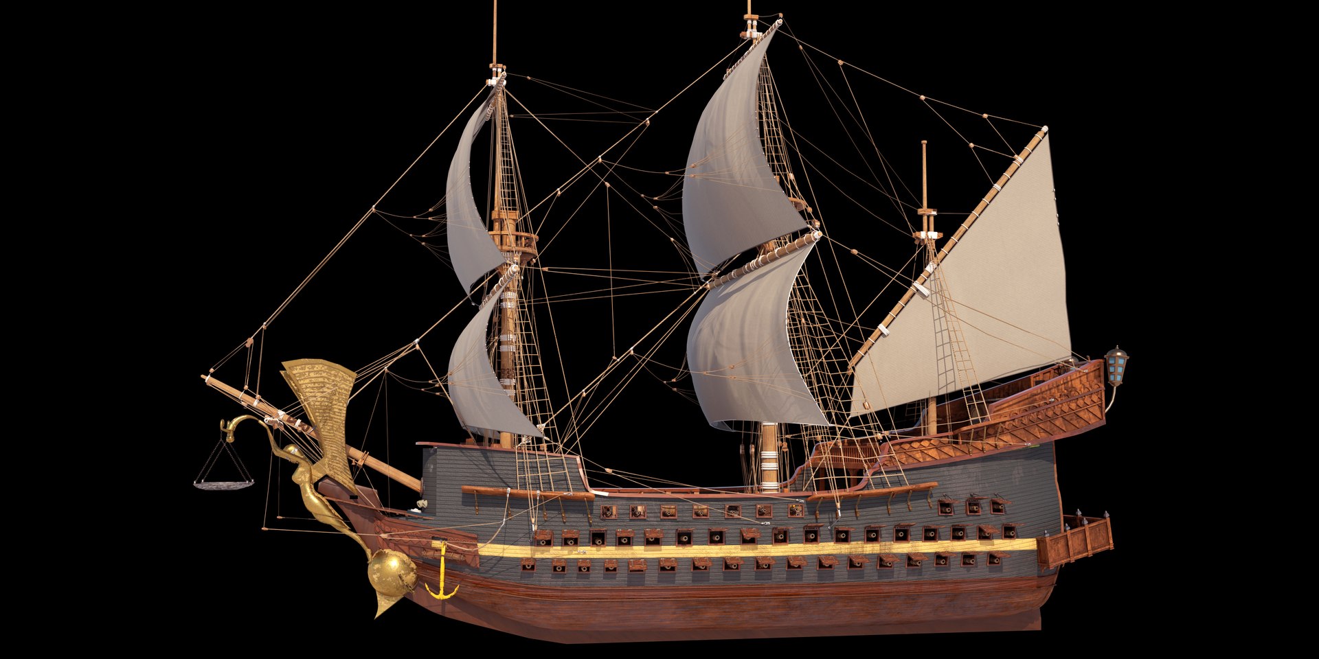 3D old ship model - TurboSquid 1323231