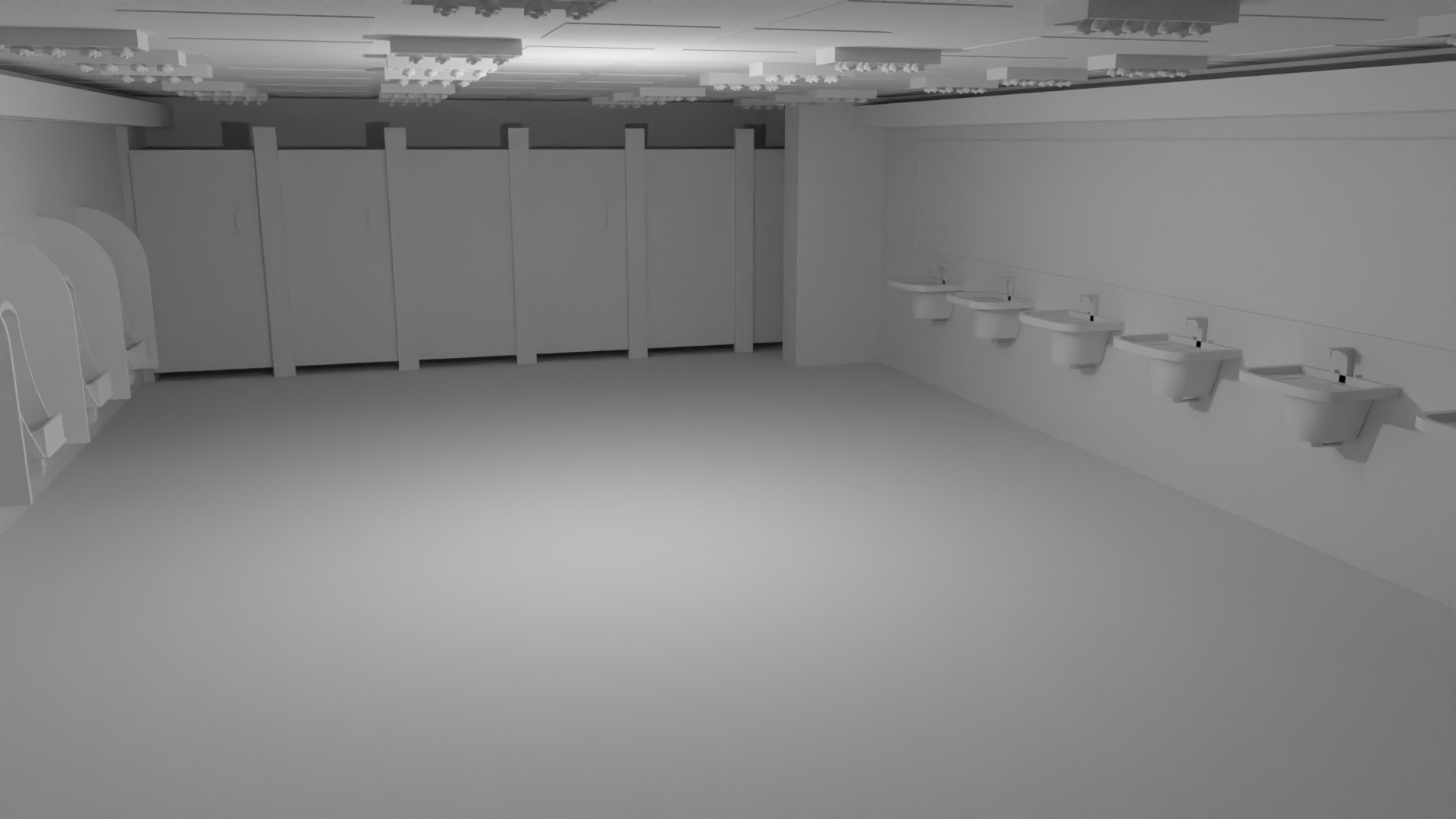 Restroom Interior No Material model - TurboSquid 2177237