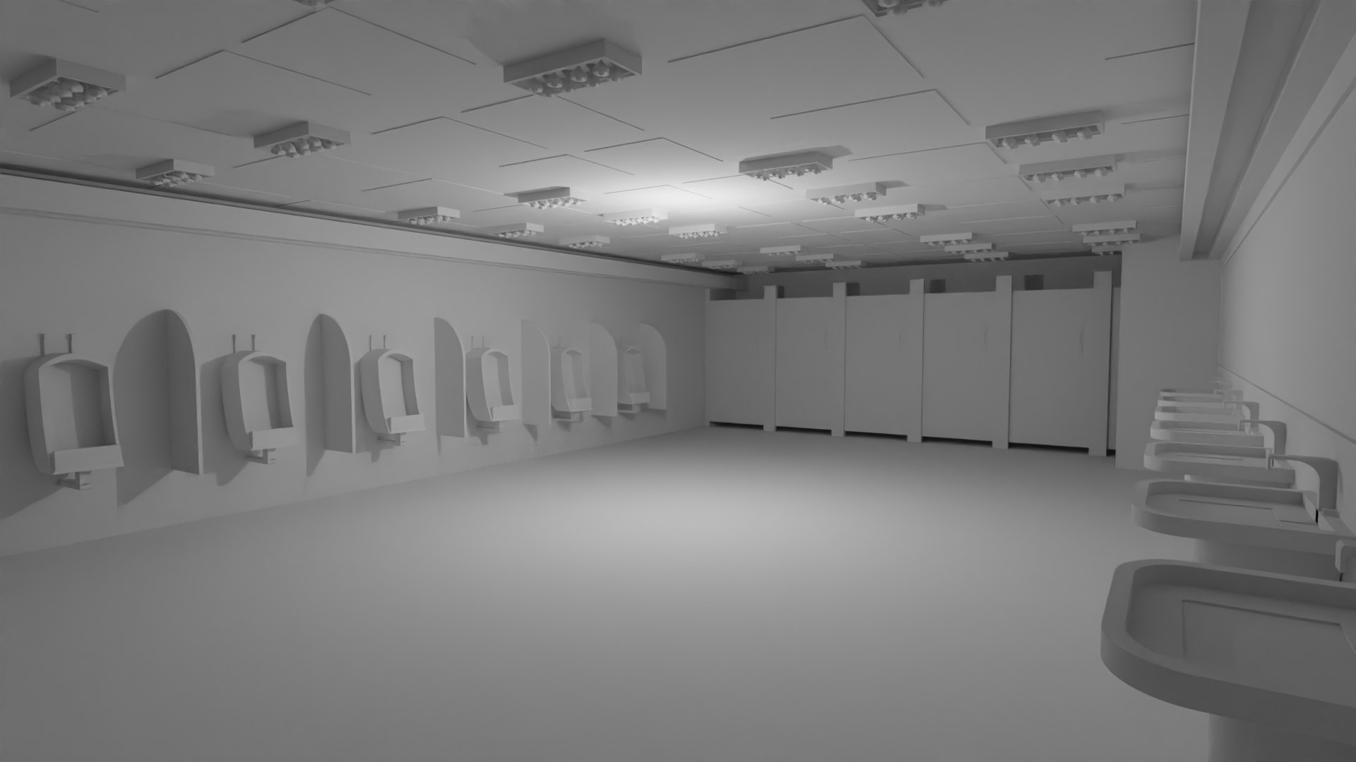 Restroom Interior No Material model - TurboSquid 2177237