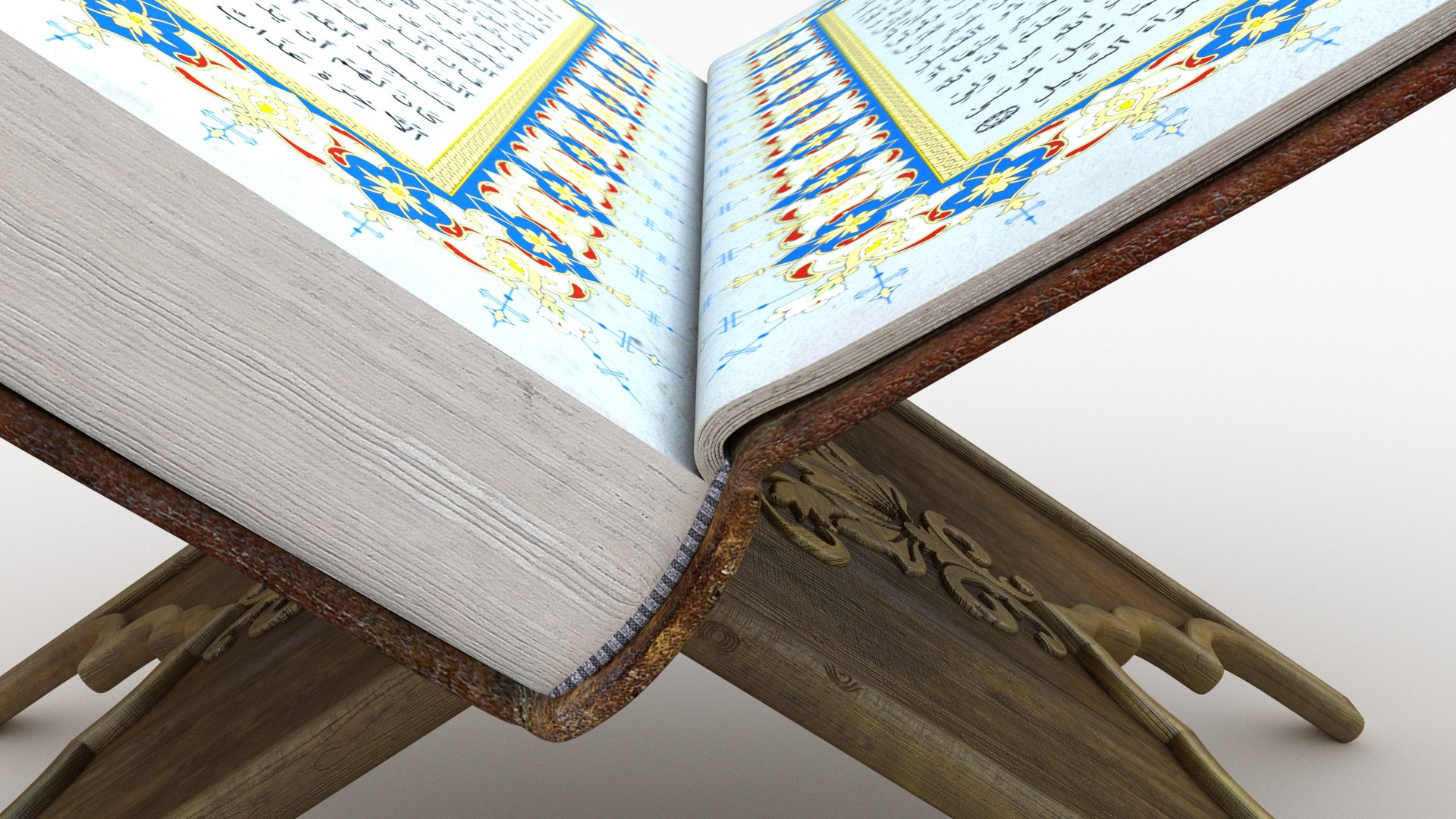 3D Book Quran With Stand-Animated-8K Texture - TurboSquid 1799010