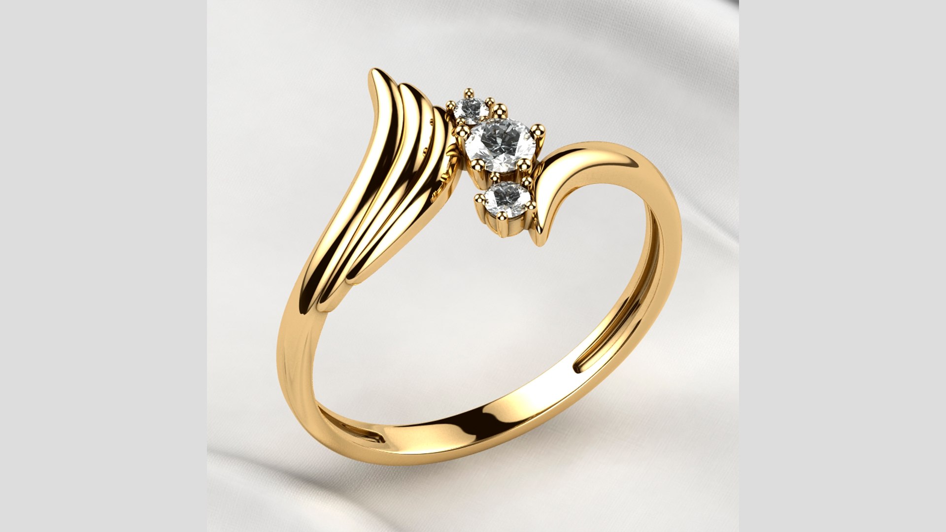Wing Fashion Gold Ring Model - TurboSquid 1804446