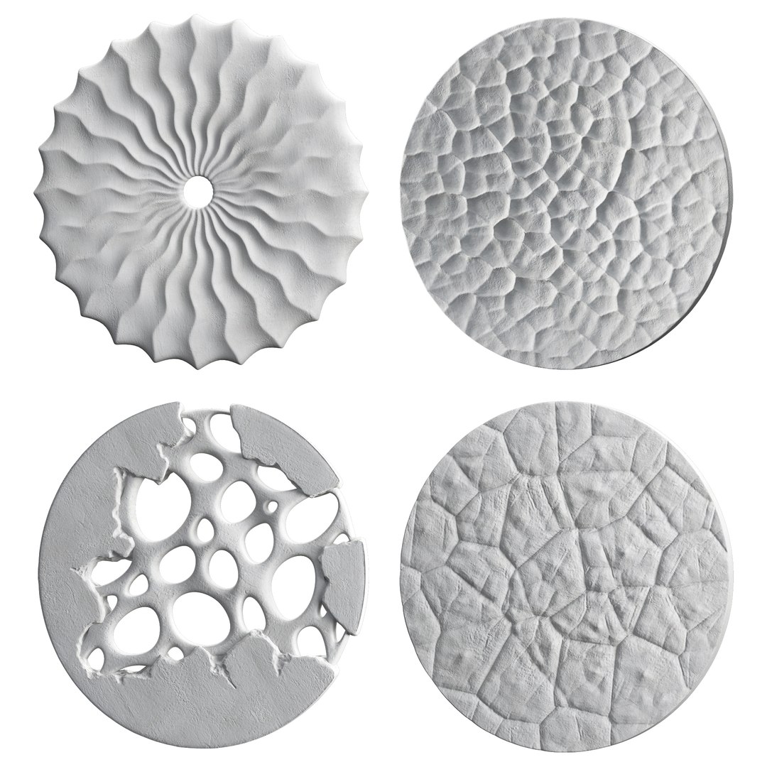 Round Relief Panel Set 4 3D Model - TurboSquid 2287115