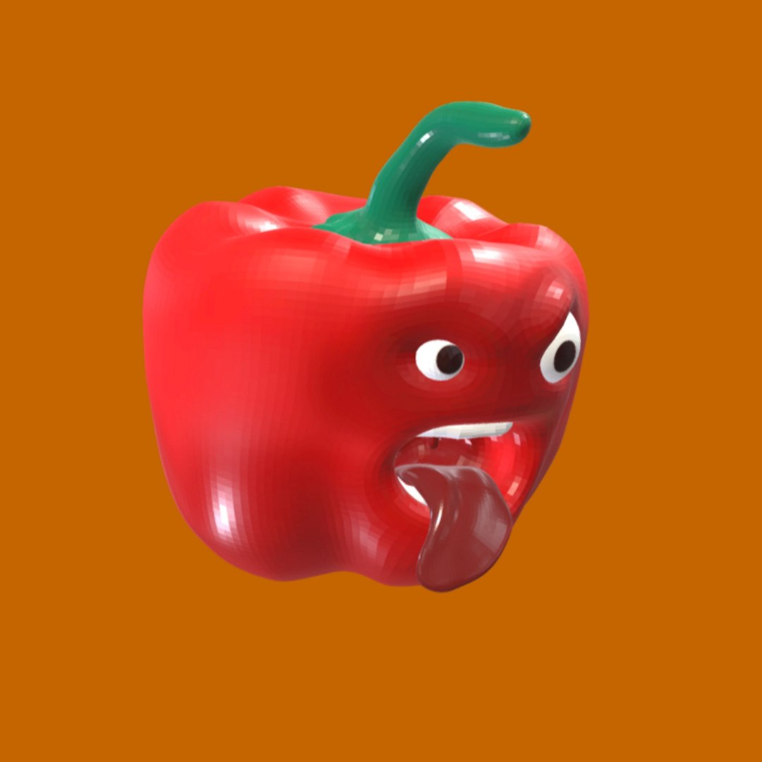 Angry Pepper 3D Model - TurboSquid 1597828