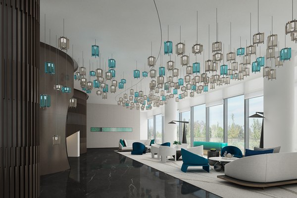 3D Rest seat creative design rest area waiting area reception room sofa ...