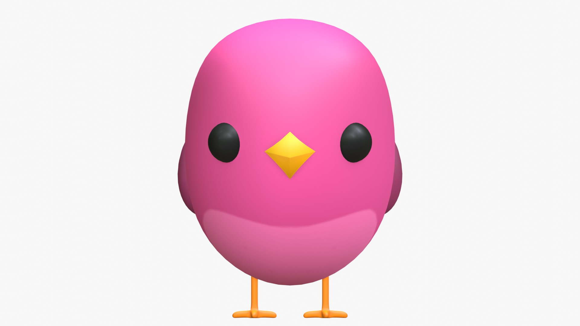 3D Cartoon Pink Birdie - TurboSquid 2019058