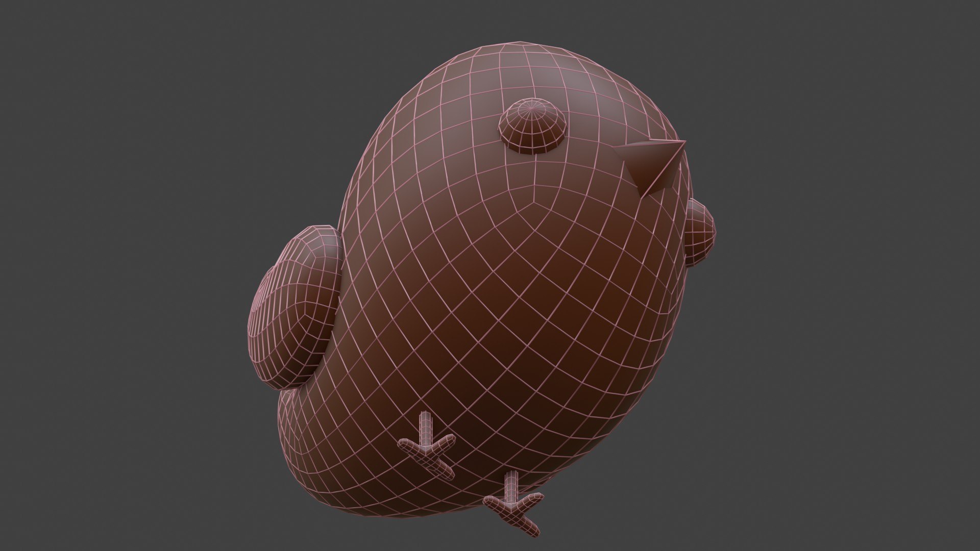 3D Cartoon Pink Birdie - TurboSquid 2019058