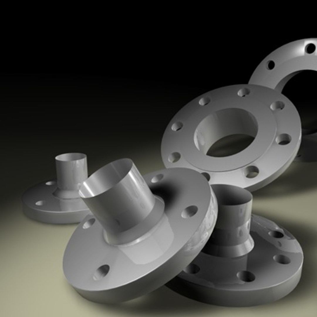 Set Dn50 Dn150 Flanges 3d C4d