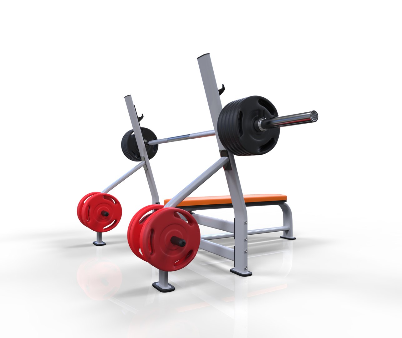 Flat Bench Press Model - TurboSquid 1382552