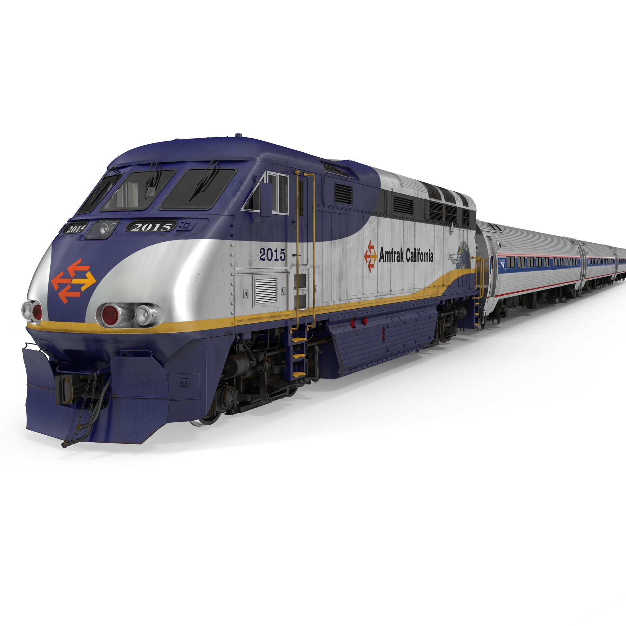 diesel electric train amtrak 3d max