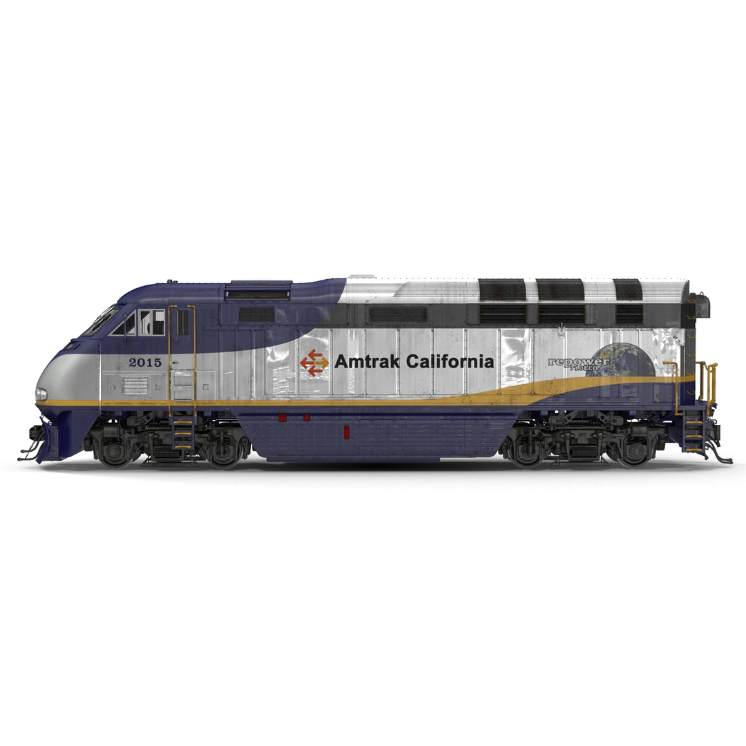 diesel electric train amtrak 3d max