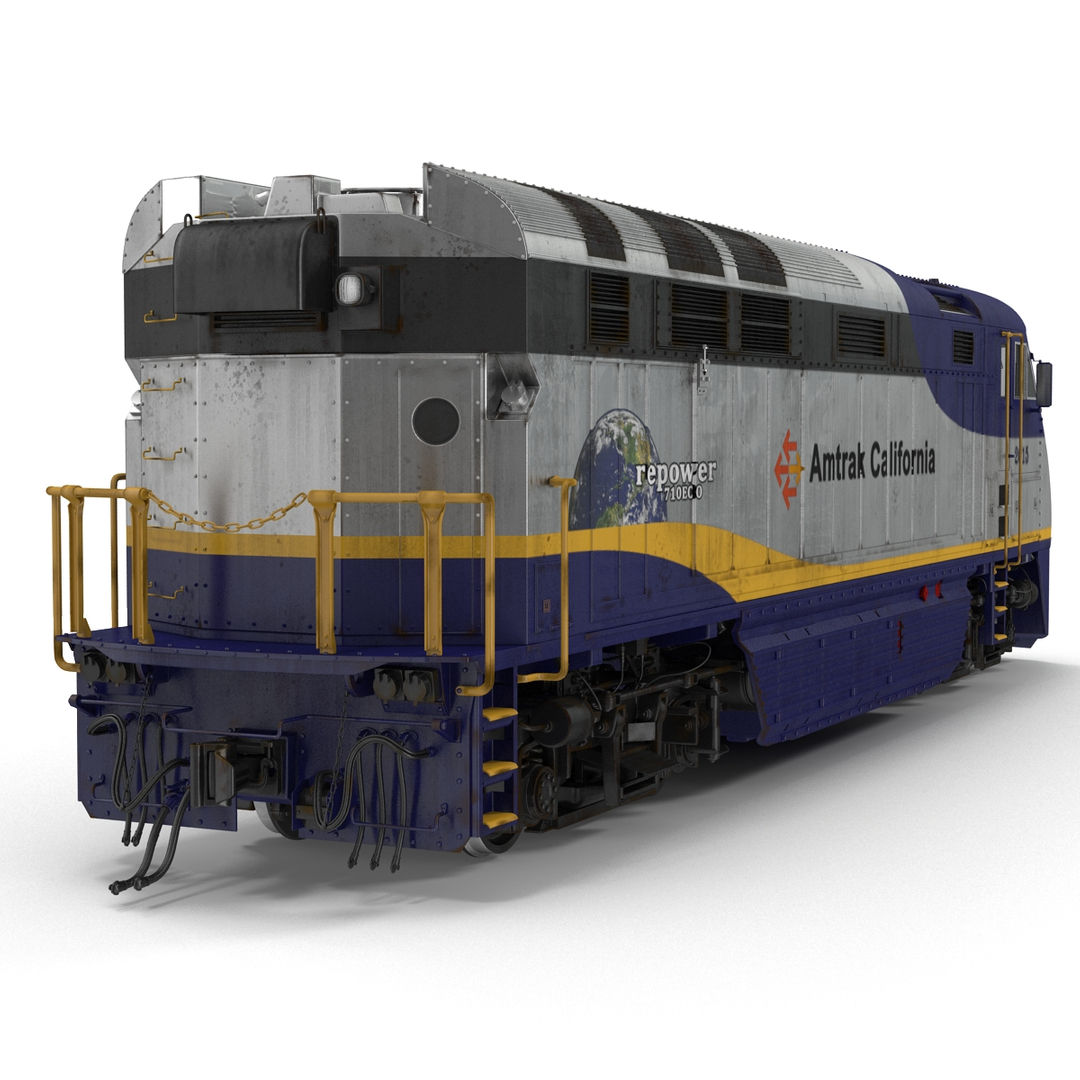diesel electric train amtrak 3d max