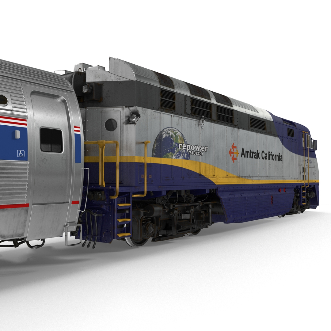 diesel electric train amtrak 3d max