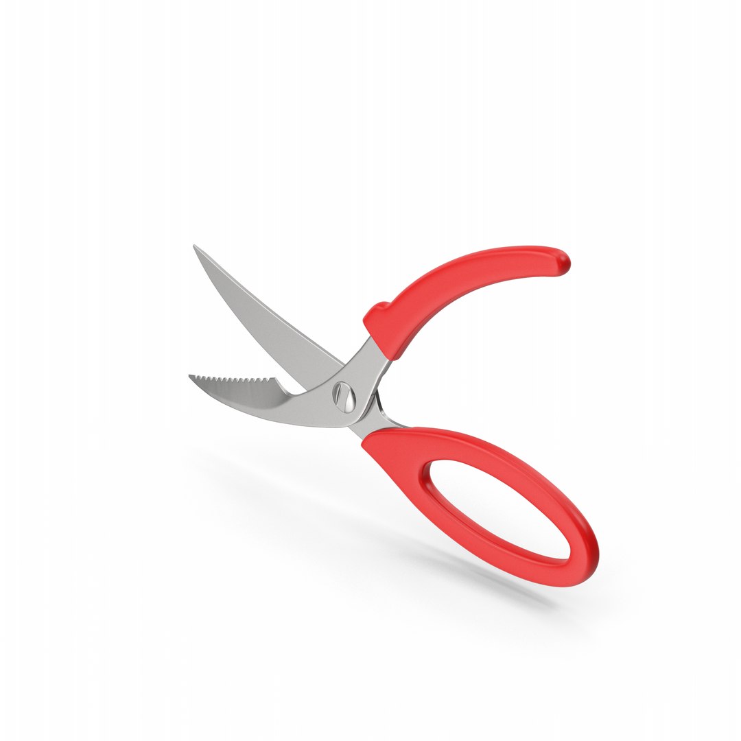 3D Red Kitchen Scissors - TurboSquid 2002123