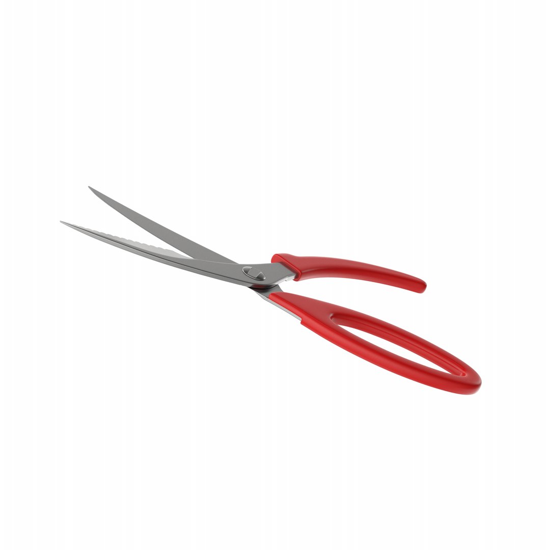 3D Red Kitchen Scissors - TurboSquid 2002123