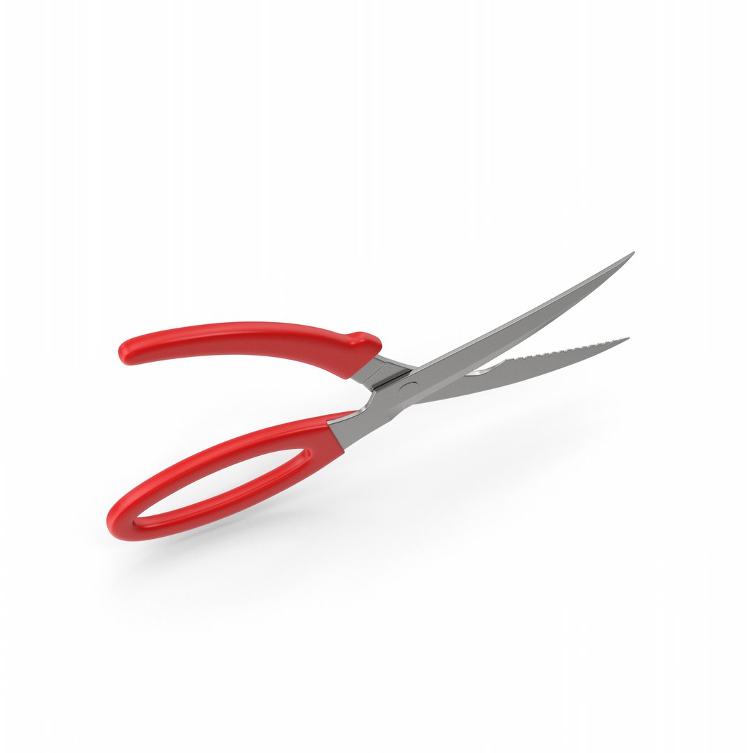 3D Red Kitchen Scissors - TurboSquid 2002123