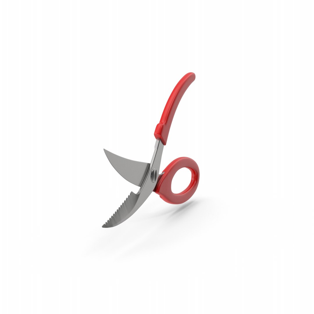 3D Red Kitchen Scissors - TurboSquid 2002123