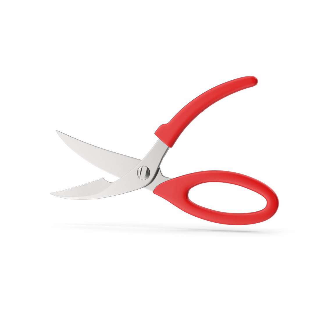 3D Red Kitchen Scissors - TurboSquid 2002123
