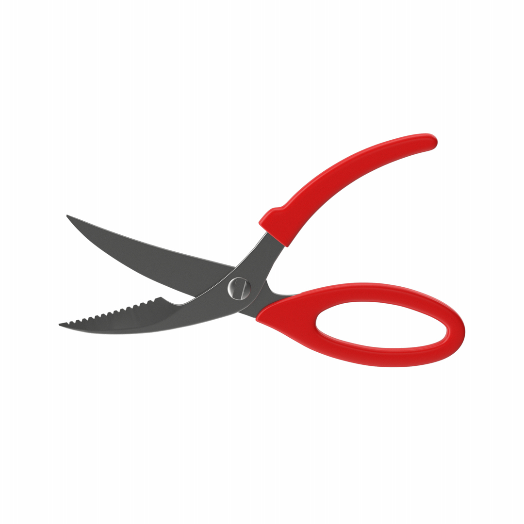 3D Red Kitchen Scissors - TurboSquid 2002123