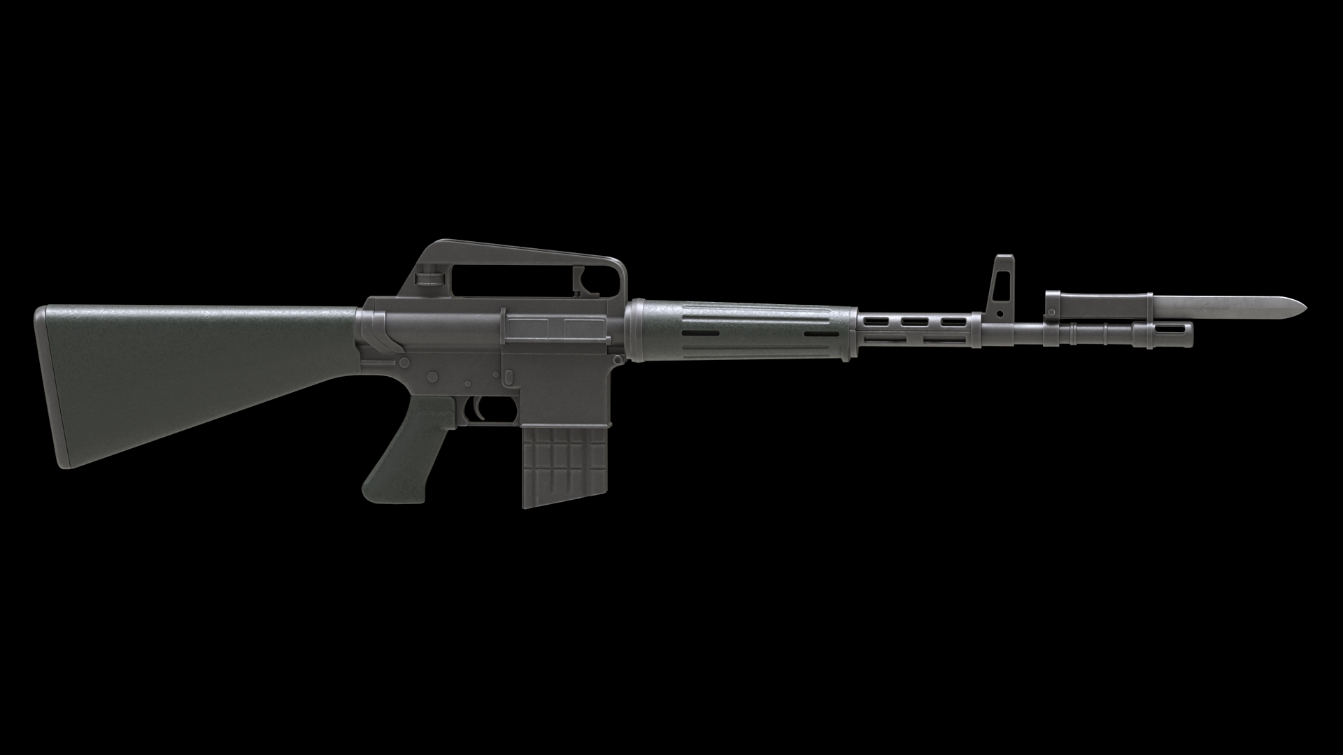 3D Armalite AR-10 Low Poly - TurboSquid 1789816