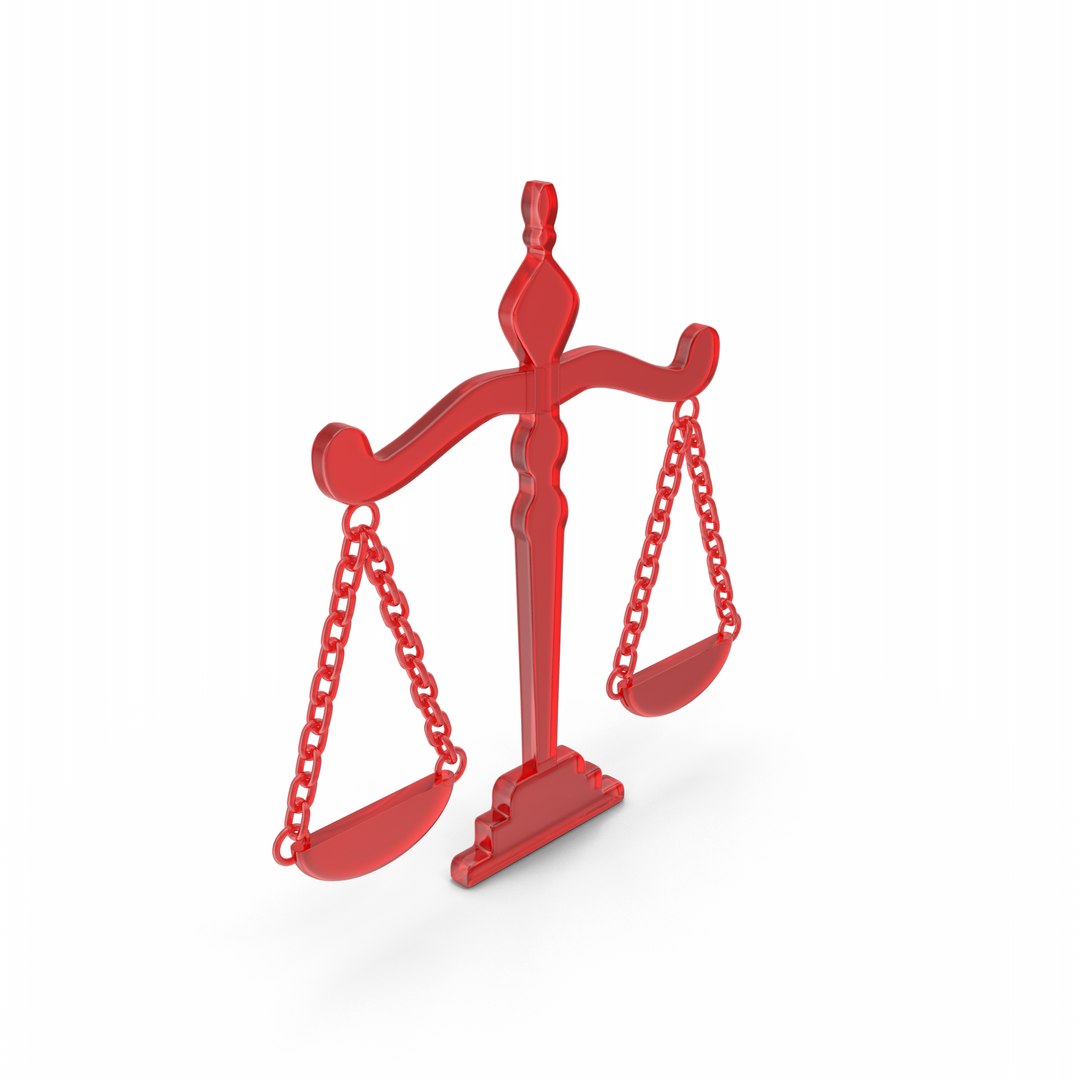 Scales Symbol Red 3D - TurboSquid 2316641