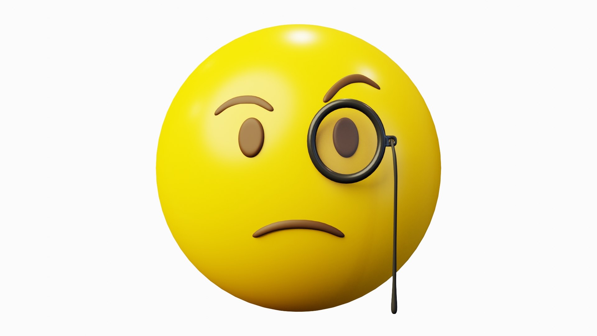 Gentleman with Monocle Emoticon Emoji or Smiley 3D model - TurboSquid ...