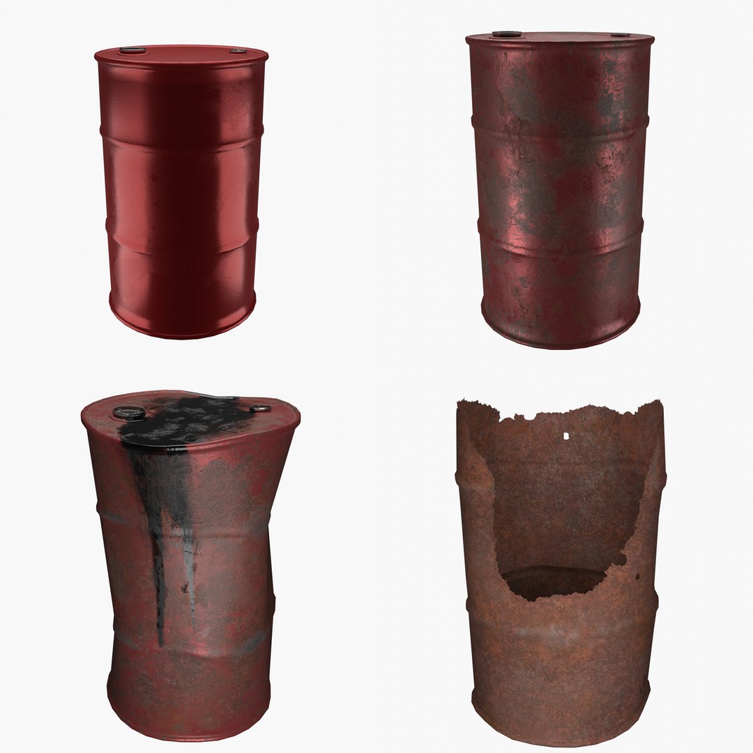 3D Model Red Oil Barrels Collection - TurboSquid 2148223
