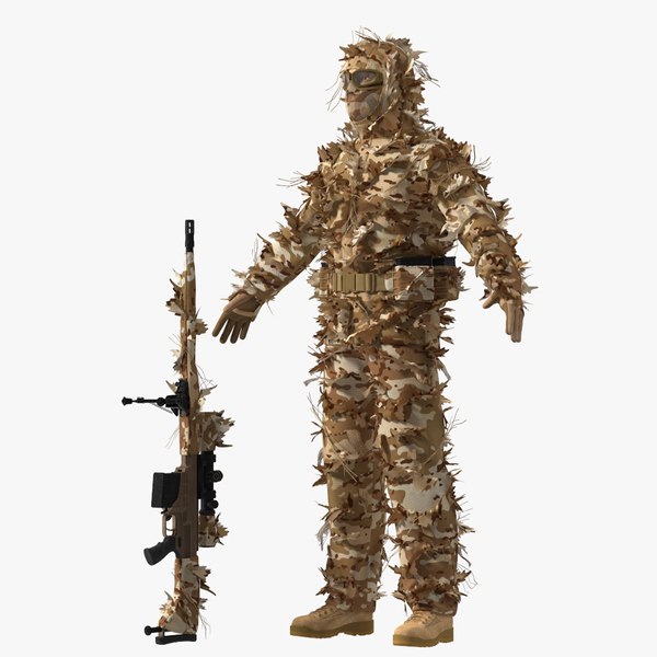 Sniper with Barrett 98 Bravo Rigged for Cinema 4D Modelo 3D ...