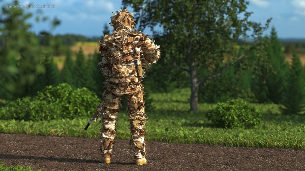 modelo 3d Francotirador con Barrett 98 Bravo Rigged para Cinema 4D ...