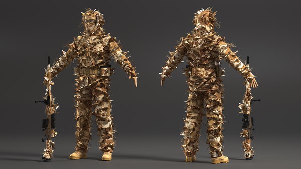 modelo 3d Francotirador con Barrett 98 Bravo Rigged para Cinema 4D ...