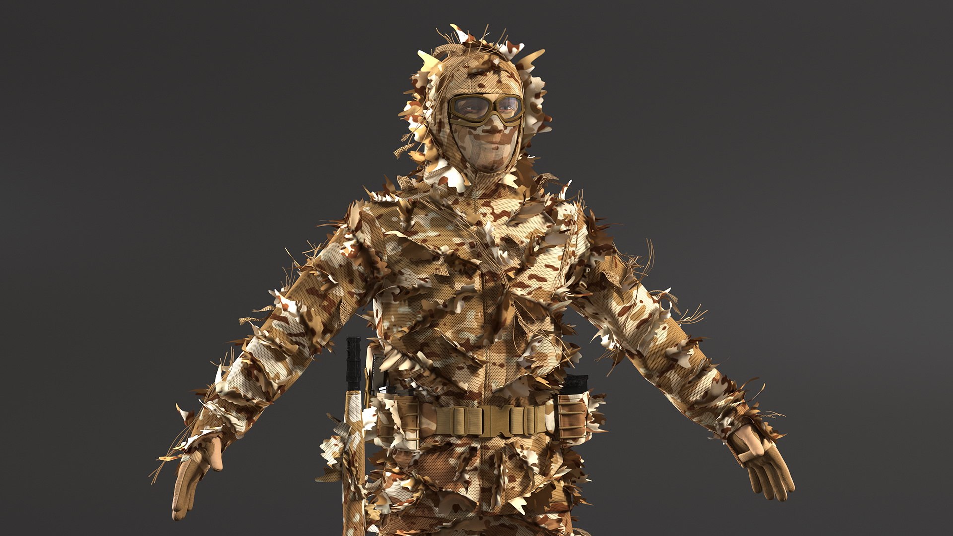 3D Sniper with Barrett 98 Bravo Rigged for Cinema 4D model - TurboSquid ...