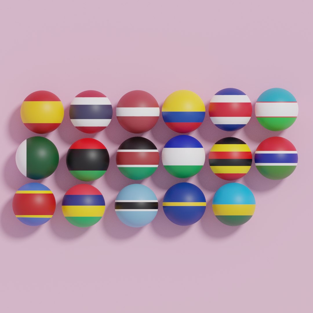 3D Flag Of Ball Collection 3 Model - TurboSquid 1882589