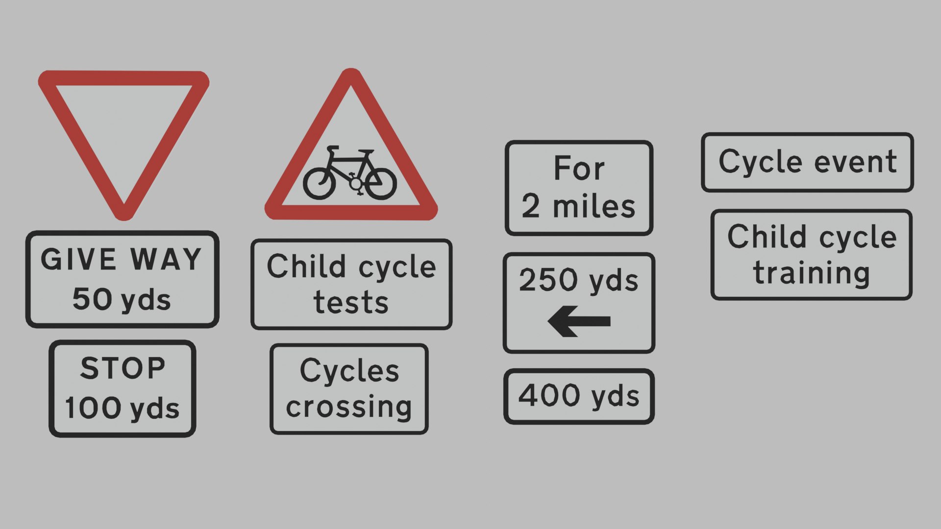 Uk Traffic Warning Signs Pack 3D Model - TurboSquid 2437637