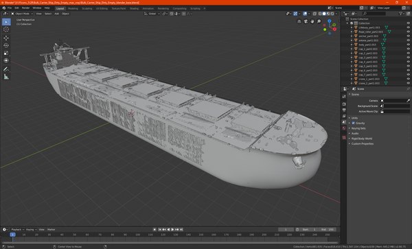 3D model Bulk Carrier Ship Dirty Empty - TurboSquid 1900290
