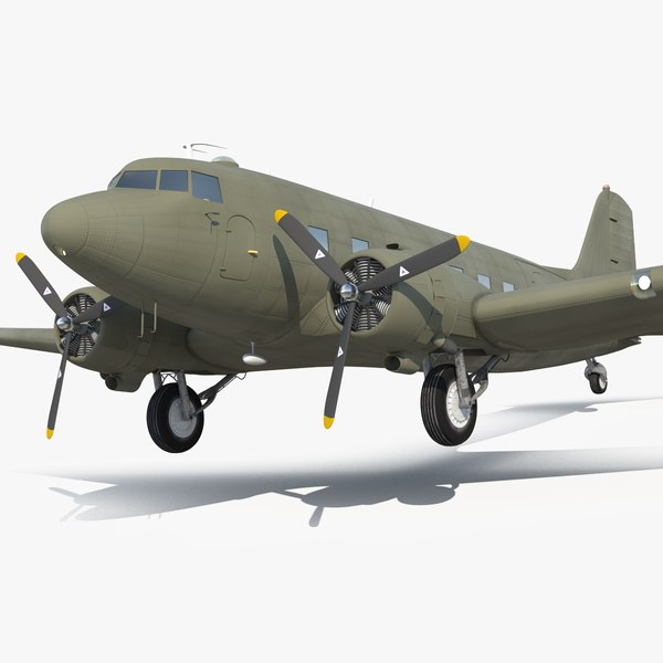 modelo 3d Avión de carga militar vintage aparejado - TurboSquid 1567122