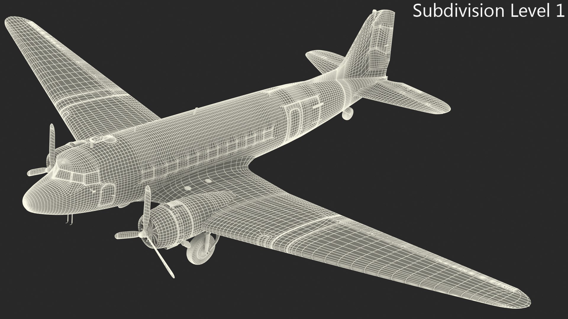 Vintage military cargo plane 3D model - TurboSquid 1567122