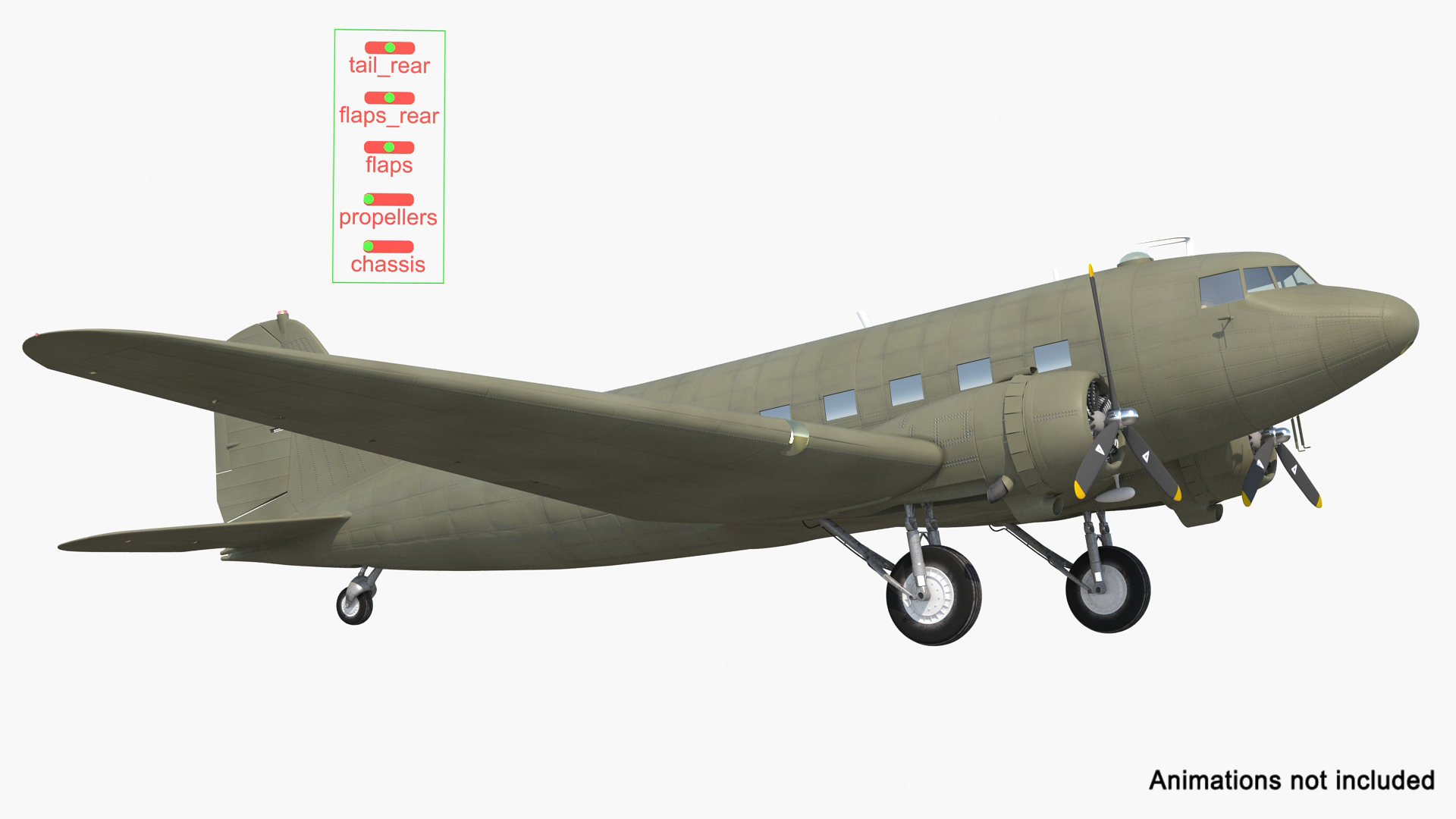 Vintage Military Cargo Plane 3D Model - TurboSquid 1567122