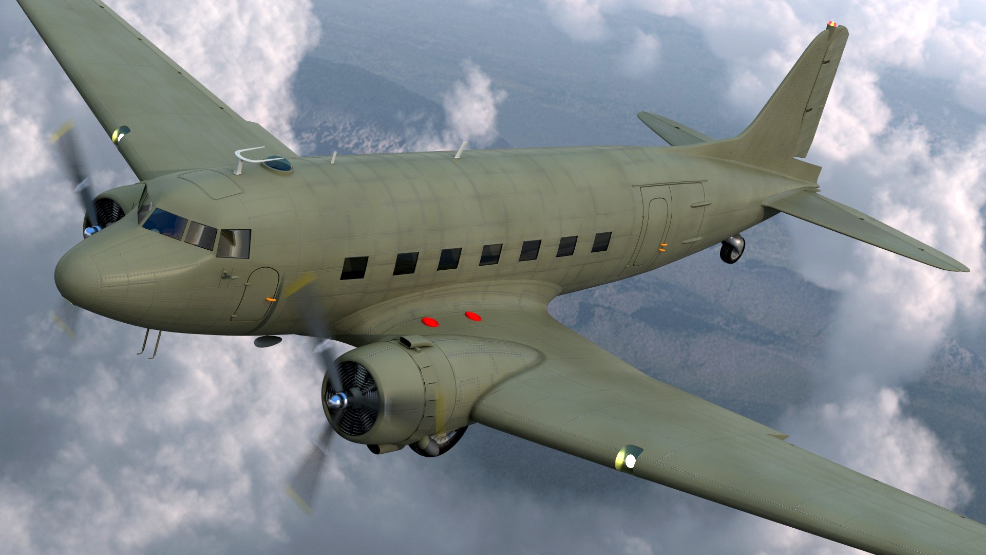 Vintage Military Cargo Plane 3D Model - TurboSquid 1567122