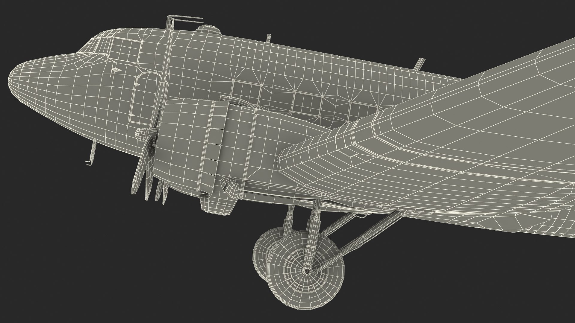Vintage military cargo plane 3D model - TurboSquid 1567122
