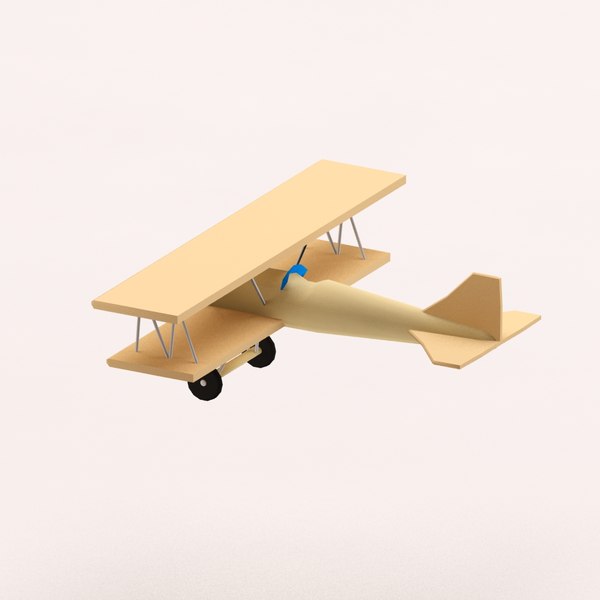 cartoon fokker plane 3d model