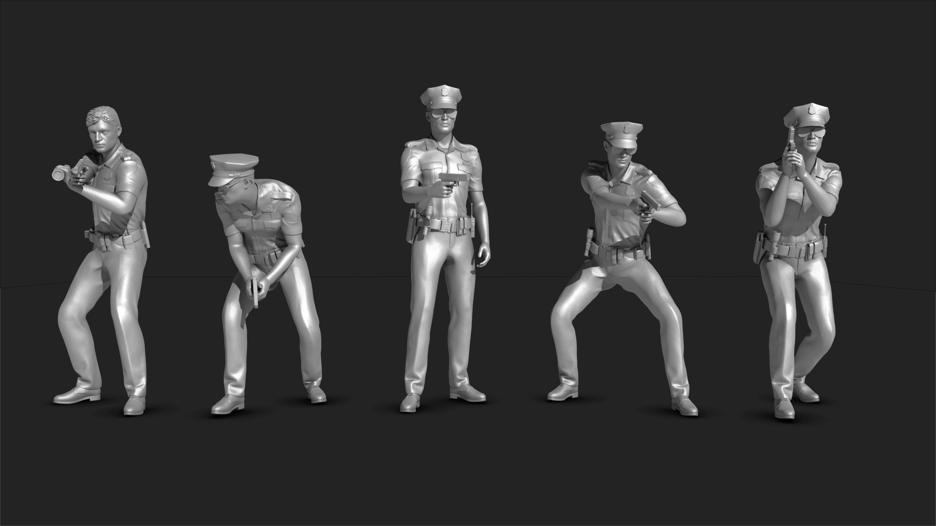 Police Figure Set 01 3D Model - TurboSquid 1737771