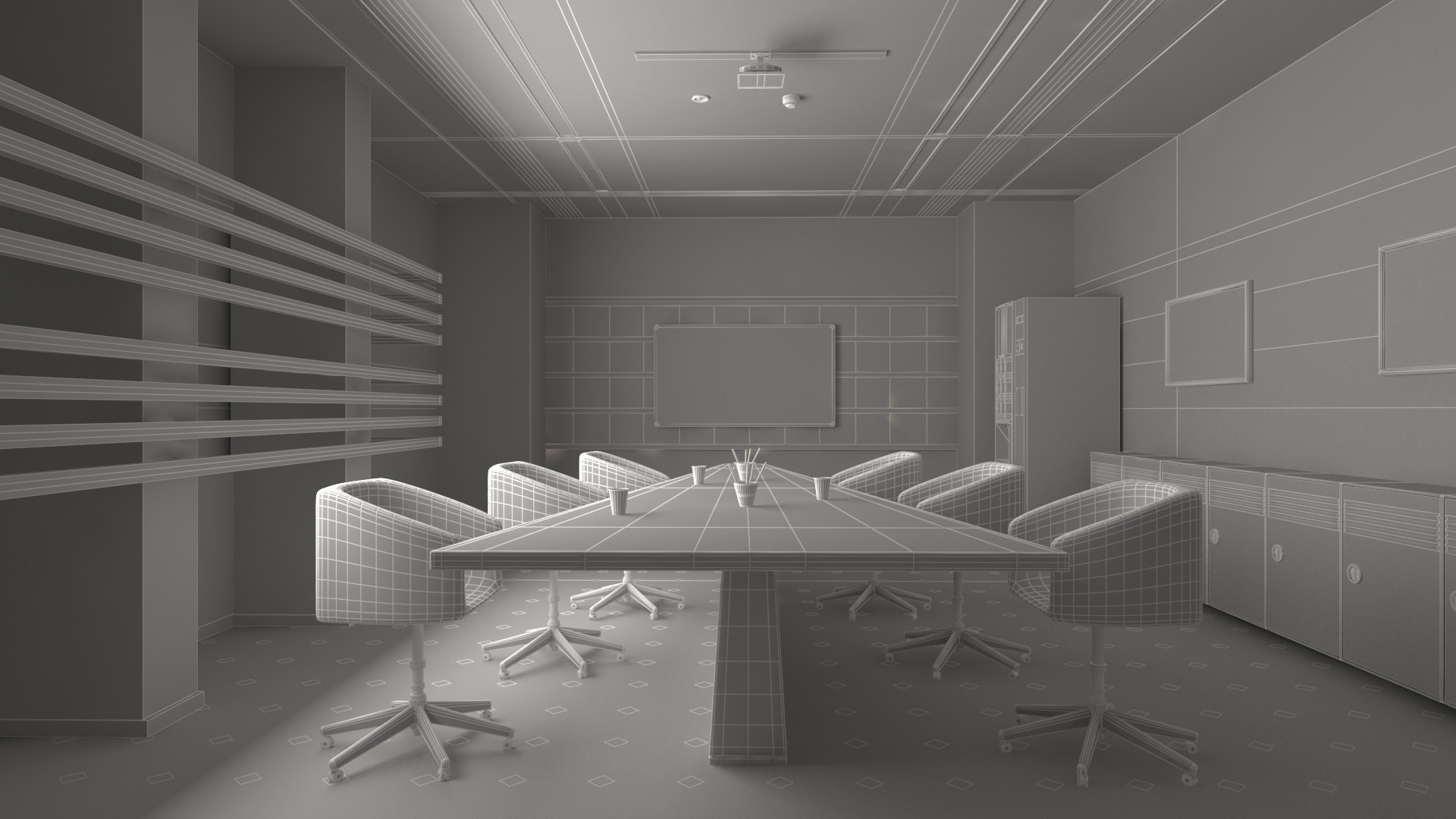3D Room Office Boardroom Model - TurboSquid 1623202